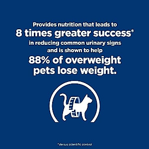 Hill's Prescription Diet c/d + Metabolic, Urinary + Weight Care Chicken Flavor Dry Cat Food, Veterinary Diet, 6.35 lb. Bag