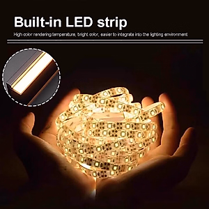 SUZEPER Floating Shelves with Led Lights,floating Display Shelf with Built-in Illuminated Led Light,metal Wall Mounted Shelves Set of 2,hanging Display Rack Wall Shelf for Livingroom Kitchen Bathroom