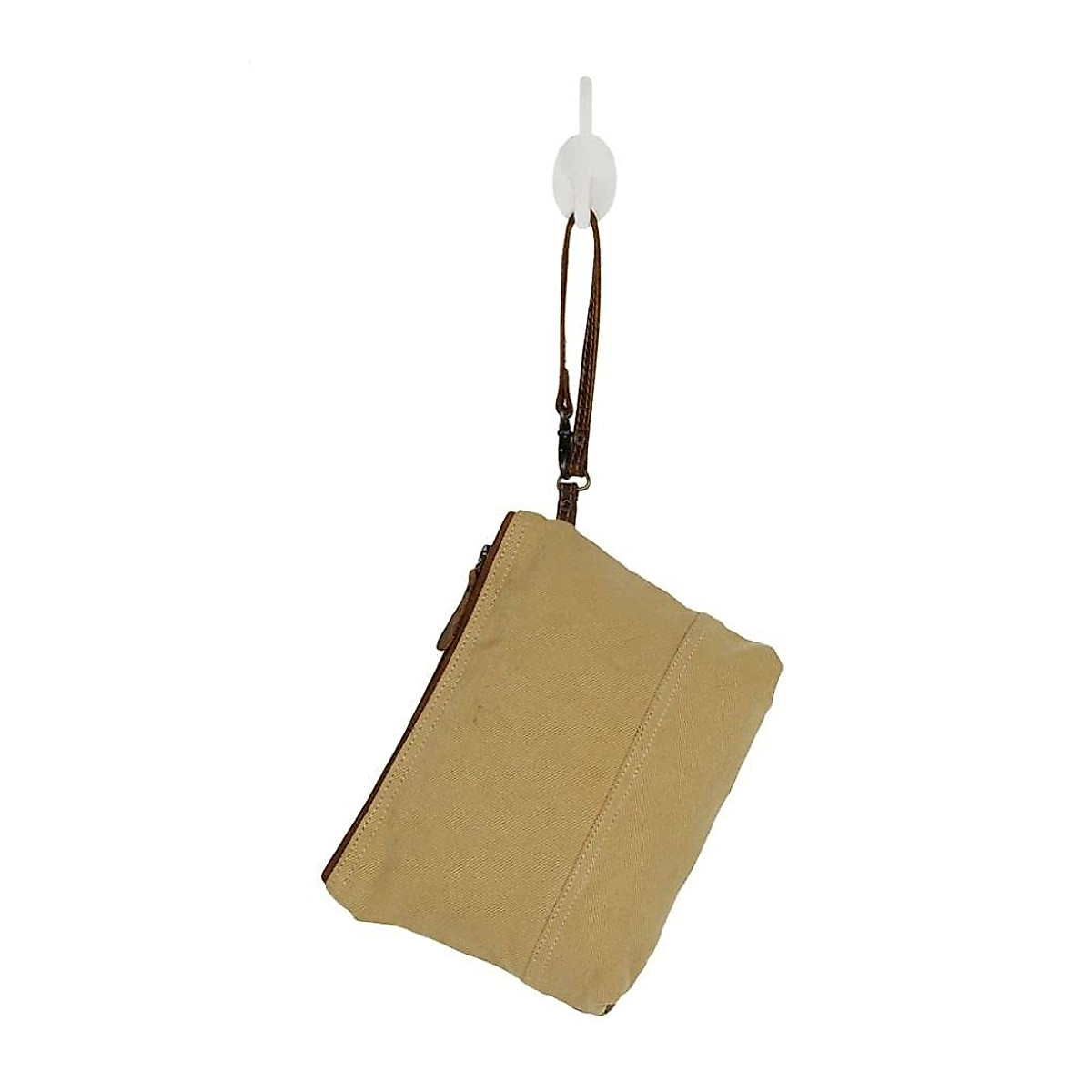 Myra Bag Pouch Delight Canvas And Cowhide Bag Upcycled Canvas, Leather & Cowhide S-2582