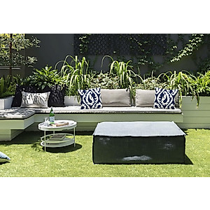 FBTS Prime Pack of 2 Outdoor Waterproof Decorative Throw Pillows with Inserts for Patio Furniture, 18x18 Inch Square Fade Resistant Patio Garden Cushions for Couch Bed Sofa, Paisley Navy