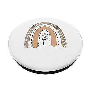 Beige Boho Botanical Plants Rainbow Minimalistic Aesthetic PopSockets Swappable PopGrip