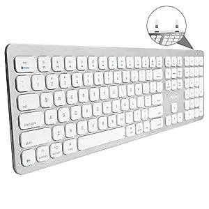 Macally Wired Keyboard for Mac - Compatible Apple Keyboard with USB Ports for Mouse - Full-Size Mac Keyboard with Number Pad - Plug & Play Keyboard for MacBook Pro/Air, iMac - Aluminum Frame