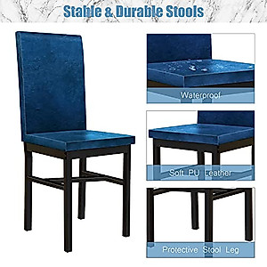 Sesslife 5 Piece Dining Table Set for 4, Kitchen Table and Chairs for 4, Dining Table Furniture Set for Kitchen, Dining Room, Dinette, Breakfast Nook, Blue