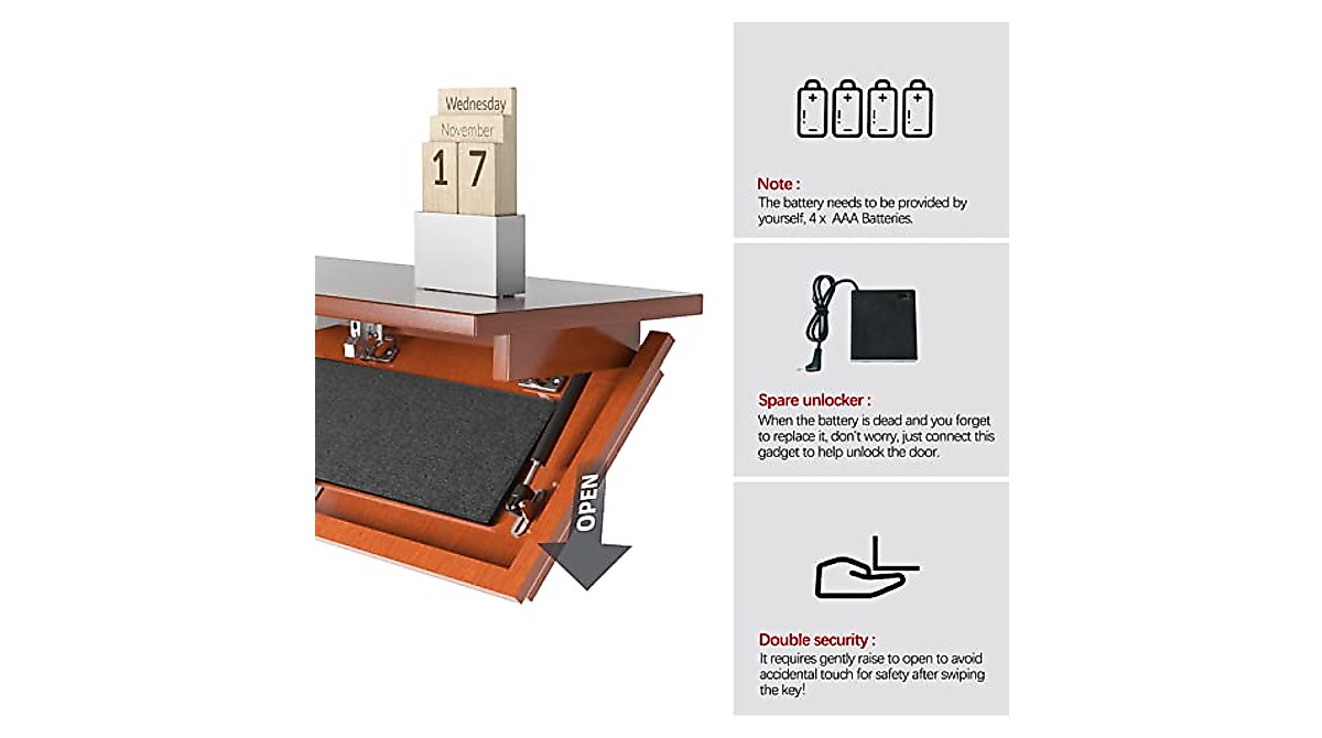 Hidden Compartment Wall Shelf with RFID Lock - FuturHydro