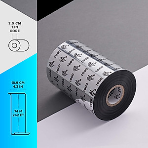 Zebra Standard Black Wax Ribbon for Industrial Thermal Transfer Printers 4.33 in Wide 1476 ft Long 1 in Core 6 Rolls 10031729SP