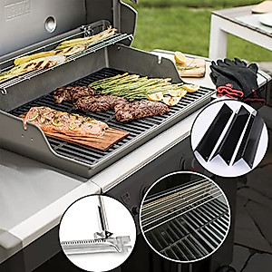 Hongso Grill Parts for Weber Spirit 200 Series, Spirit E/S 200 & 210, Spirit II 210 Series Grills (Front Control, 2013 and Newer), 17.5" Grill Grates 15.3" Flavorizer Bars and 18" Burner Tubes