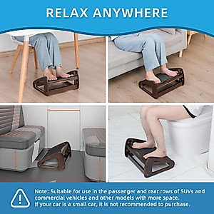 Fanwer 6 Height Adjustable Foot Rest for Under Desk at Work, Ergonomic Foot Stool with Massage Rollers, Ergonomic Tilted Footrest Foot Massager for Home Office Work