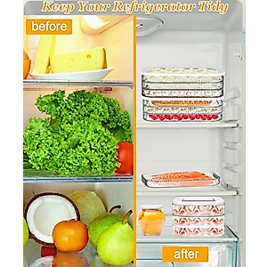 QUSUKO Deli Meat Container for Fridge, Lunch Meat Container for Refrigerator, Food Storage Boxes with Lid for Cold Cuts, Lunch Meat, Salami, Meal Prep Containers, BPA Free, 3pcs