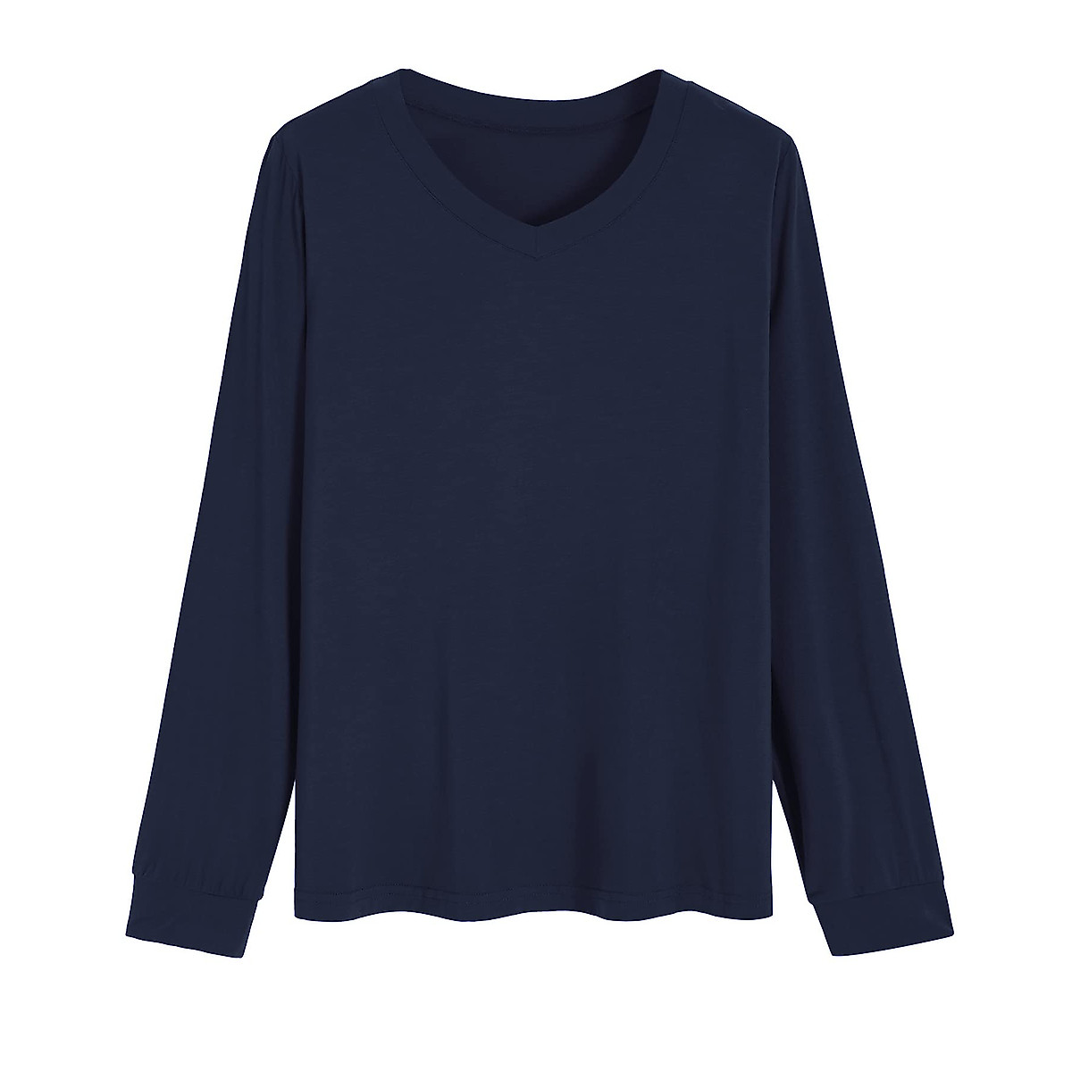 Latuza Women's Viscose Long Sleeves Top Jogger Pants Pajamas Set L Navy