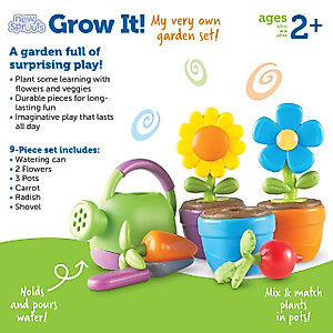 Learning Resources New Sprouts Grow It! Toddler Gardening Set - 9 Pieces, Ages 2+ Toddler Learning Toys, Garden Toys for Kids, Spring and Easter Toys for Boys and Girls