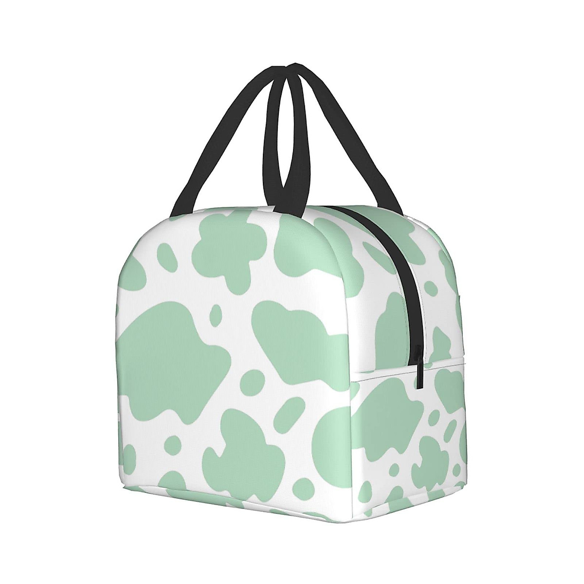 Senheol Mint Green Cow Animal Lunch Box, Insulation Lunch Bag for Women Men, Reusable Lunch Tote Bags Perfect for Office Camping Hiking Picnic Beach Travel