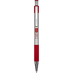 Zebra Pen F-301 Retractable Ballpoint Pen, Stainless Steel Barrel, Fine Point, 0.7mm, Assorted Ink, 4-Pack