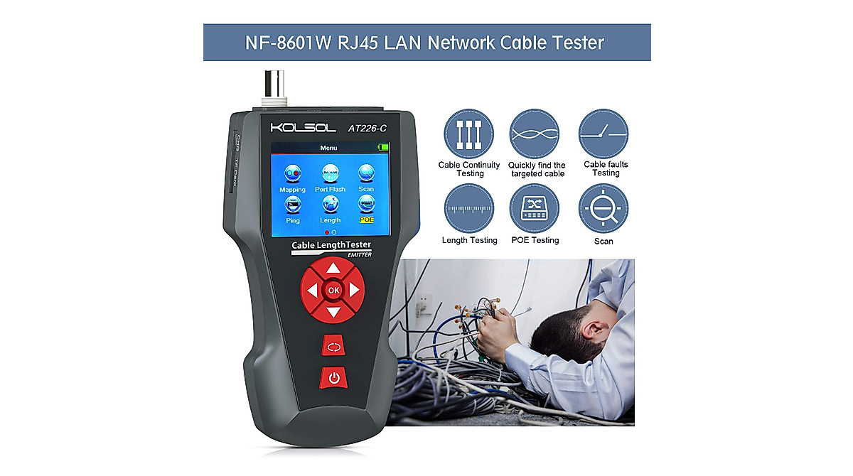 AT226-C Network Cable Tester for Ethernet and Telephone