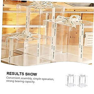 GARVALON 2pcs 3 1 cake box square Cake Carriers clear container with lid Transparent Cake cupcake holder with lid Disposable Cake Containers Carriers baby white gift box the pet Storage Box
