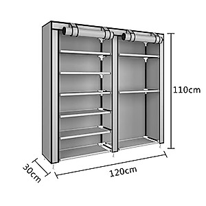 UDEAR Shoe Rack Portable Boots Storage Free Standing Shoe Organizer with non-woven Fabric Cover Grey
