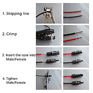 Enagreen Solar photovoltaic Panel Special Connector Male and Female 20 Pairs (PPO Material) +2 Special Wrench