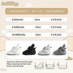 Sawimlgy Newborn Infant Baby Girl Boy Cotton Booties Stay On Sock Slippers Soft Bedroom Shoes Non-Skid Ankle Boots With Grippers Toddler Crib Warm Shoe First Walker
