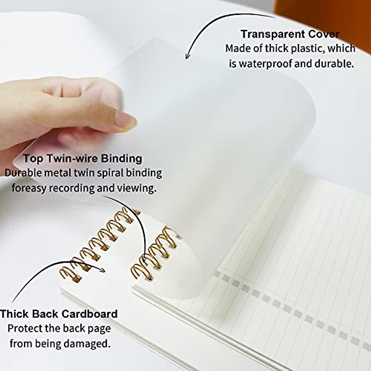 Regolden-Book To Do List Notepad Spiral Planner, Daily Task Tracker with Wide Lined Notebooks, List Maker, Daily Schedule Tracking College Ruled Flexible Cover To Do List Journal, Grocery Checklist for Teacher/Men/Women, 52 Sheets (6"x8.5")2Pack