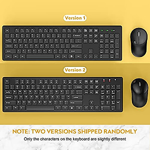 Wireless Keyboard and Mouse, Trueque Silent 2.4GHz Cordless Full Size USB Mouse Combo, Long Battery Life, Lag-Free for Computer, Laptop, PC, Windows, Mac, Chrome OS (Black)
