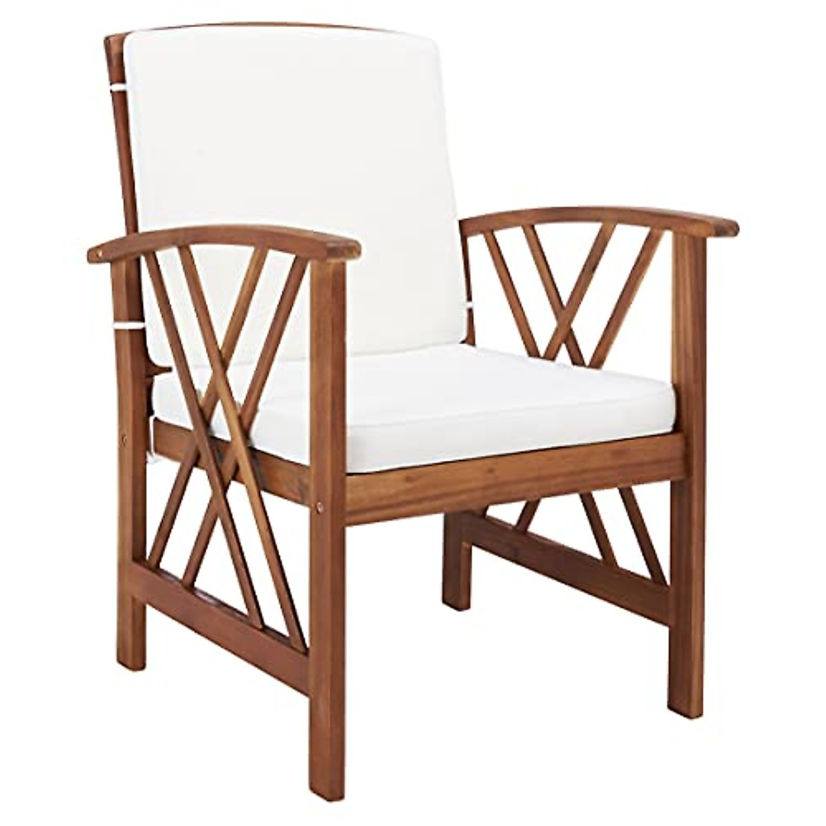 SAFAVIEH Outdoor Collection Fontana Natural/ Beige 4-Piece Conversation Patio Set with Cushions