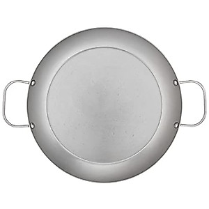 Mauviel M'Steel Black Carbon Natural Nonstick Paella Pan With Iron Handles, 14.2-in, Suitable For All Cooking Surfaces, Made in France