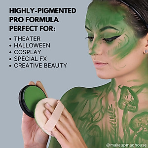 Mehron Makeup StarBlend Cake Makeup | Wet/Dry Pressed Powder Face Makeup | Powder Foundation | Blue Face Paint & Body Paint 2 oz (56g)