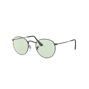 Ray-Ban RB3447 Round Metal Polarized Sunglasses, Gunmetal/Evolve Photochromic Green to Blue, 50 mm