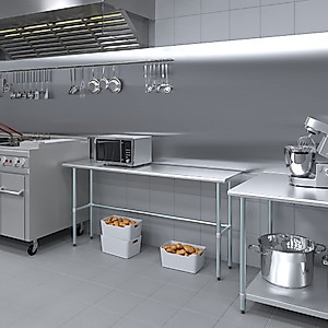 18 in. x 60 in. Open Base Stainless Steel Work Table | Residential & Commercial | Food Prep | Heavy Duty Utility Work Station | NSF