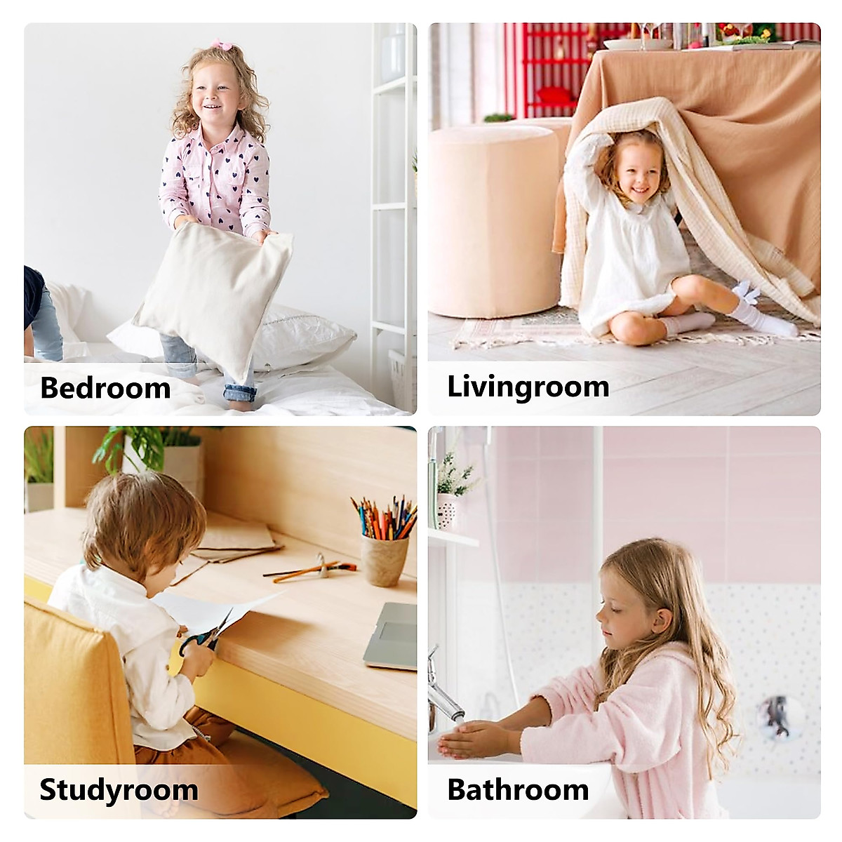 ZICKYO Kids Slippers Boys Cute Happy Face House Slippers Warm Soft Plush Non-Slip Indoor Outdoor Slip-on Shoes White Green Purple 2-2.5 Little Kid