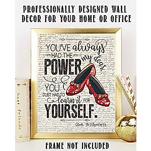 Wizard of Oz Art - You've Always Had The Power My Dear - Glinda the Good Witch to Dorothy - 11x14 Unframed Art Wizard of Oz Poster Print - Great Wizard of Oz Gifts, Office Decor and Dorothy Decoration