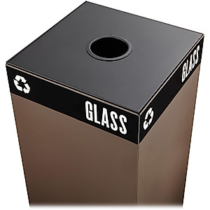 Safco Products 2988BL Public Square Recycling Receptacle Lid, Round Cutout for Cans and Glass (Base Sold Separately), Black