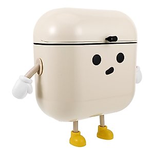 ABOOFAN Hanging Trash Can with Lid, 9L Cute Kitchen Garbage Bin Holder Food Waste Container Wall Mounted Plastic Garbage Can Compost Bin for Kitchen Cabinet Door or Under Sink