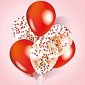 3000 Pieces Glitter Heart Paper Confetti Table Confetti Heart Sequins Confetti for Wedding Engagement Decor Valentine's Day Table Scatter Party Decorations (Red, Rose Gold, Silver)