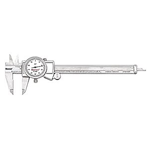Starrett Dial Caliper with Adjustable Bezel and Fitted Case - White Face, 0-6" Range, -0.001" Accuracy, 001" Graduations - 3202-6