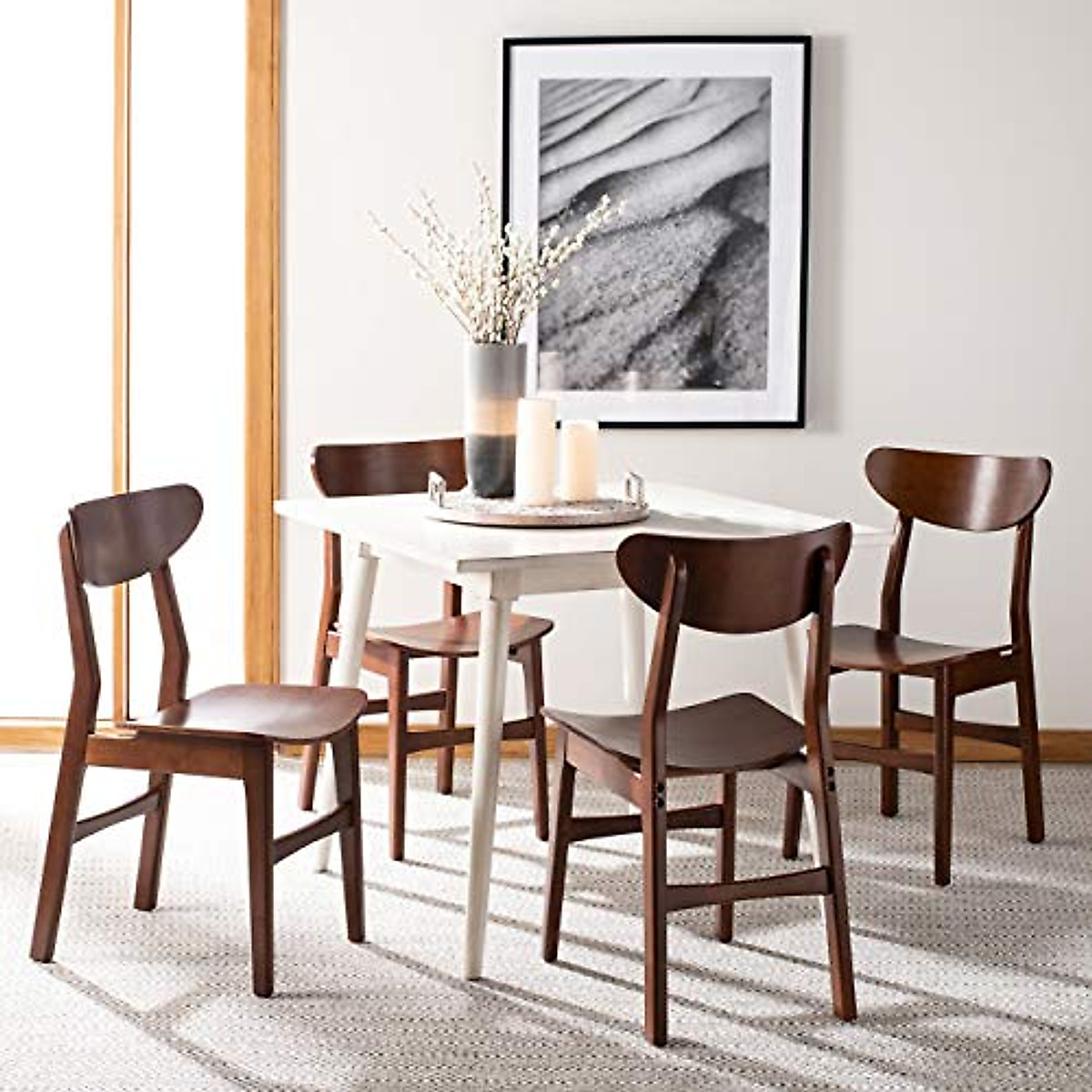 Safavieh Home Lucca Retro Walnut Dining Chair, Set of 2