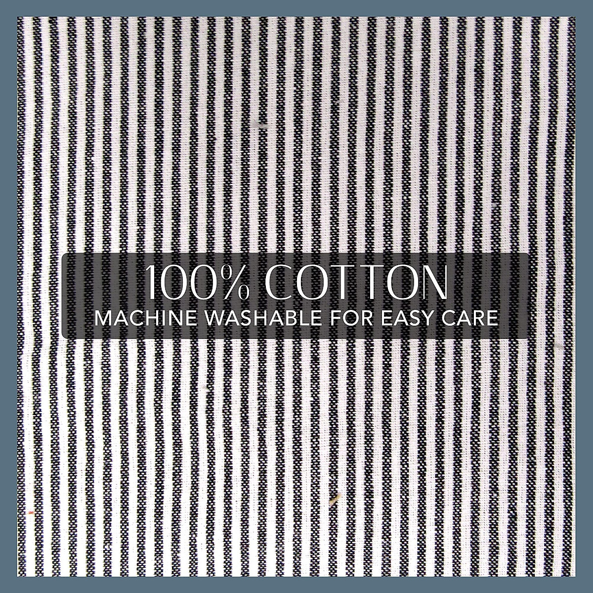 Elrene Home Fashions Tucker Ticking Stripe Tier Window Curtains for Kitchen or Bathroom, 30" x 24", Set of 2, Gray