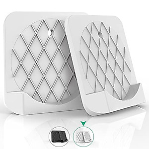 Shower Rod Holders for Wall, Adhesive Shower Curtain Rod Holder No Drilling, 2 Pack Waterproof Shower Rod Mount Retainer for Wall