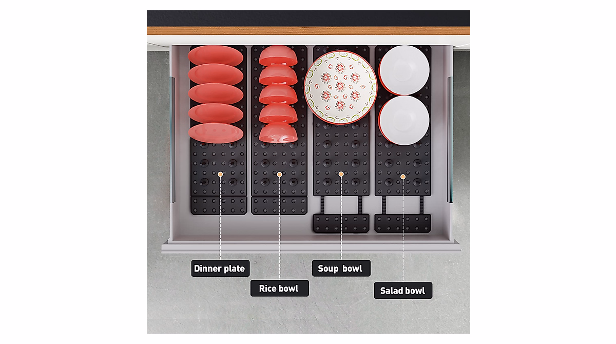 AEARY Pegboard Drawer Organizer for Kitchen Cabinet, Plate Organizers ...