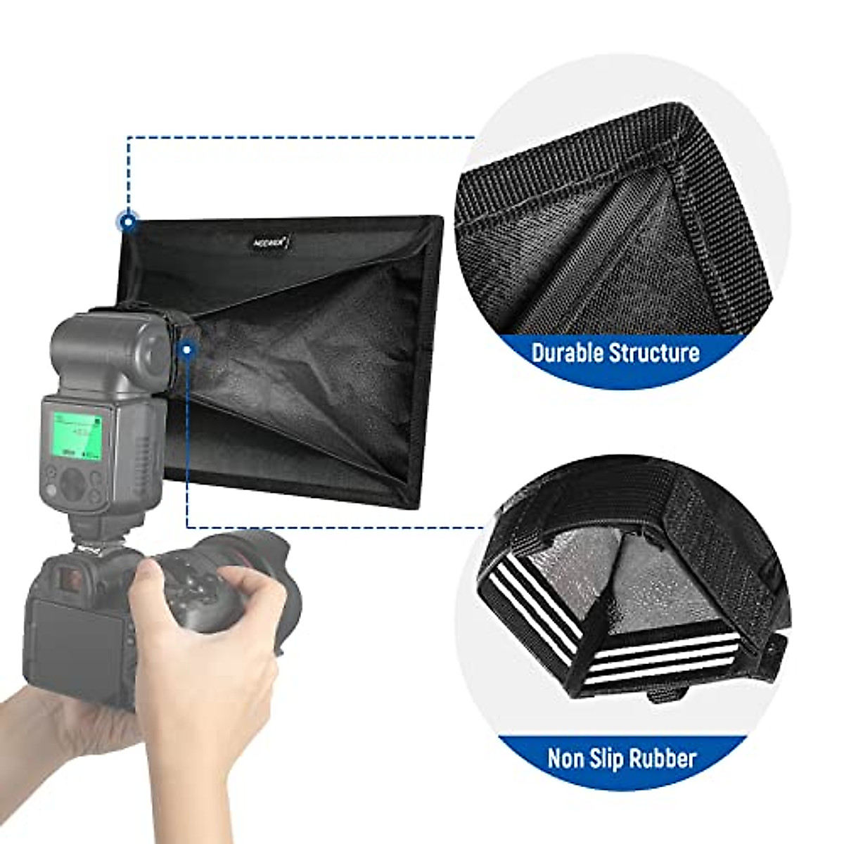 NEEWER Flash Diffuser Light Softbox 11" x 8", Universal, Collapsible with Storage Pouch Compatible with Canon Nikon Sony Godox Yongnuo NEEWER speedlight