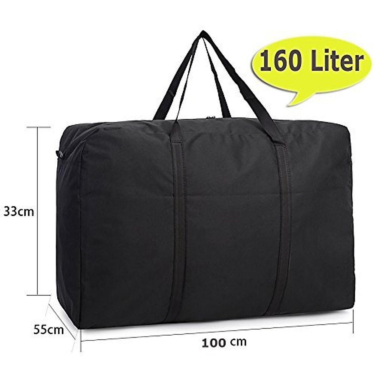 160 Liter Extra Large Storage Bag for Bedding Comforter King Pillows Blankets Clothes Waterproof College Carrying Bag with 2 Handles Zippered Travel Laundry Bag Foldable House Moving Bag Organizer
