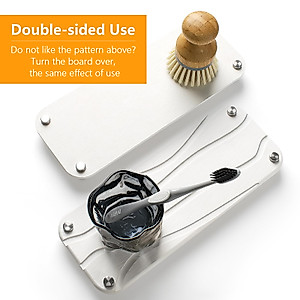 MZYOUHUO Fast Drying Stone Sink Tray, Bathroom Instant Dry Sink Organizer, Diatomaceous Earth Water Absorbing Stone Tray for Sink, Sink Drying Stone for Kitchen Counter (White