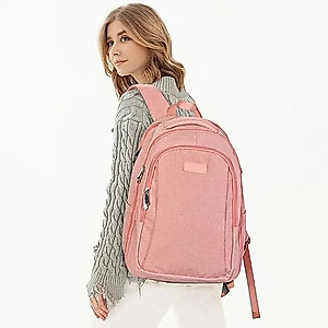 Lekakii Large Travel Backpack with Shoe Pouch, Waterproof Backpack for Traveling On Airplane, 40L Personal Item Travel Bag for Men Women Pink