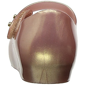 Mini Melissa Kids' Mini Ultragirl Beauty and the Beast Mary Jane Flat,Metallic/Pink,5 Regular US Toddler