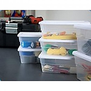 Sterilite Storage Box 13.5" X 8.3" X 4.8", 6 Qt. Clear - Pack of 12