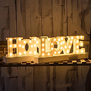 GUOCHENG Love Letter Decor Light LED Alphabet Love Marquee Light Sign Home Decorative Love Décor for Valentine's Day, Thanksgiving, Mother's Day