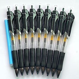 sencoo 9 pack Gel Pens Retractable Erasable Black Ink Rollerball Pens Fine Point Ballpoint Writing Pen for Office - 0.5mm Tips with Comfort Grip