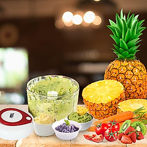 Easy String Pull Food Chopper | Manual Food Processor for Chopping, Dicing, and Mixing | Compact, Portable, and BPA-Free | Ideal for Vegetables, Nuts, Salsa, and Salad