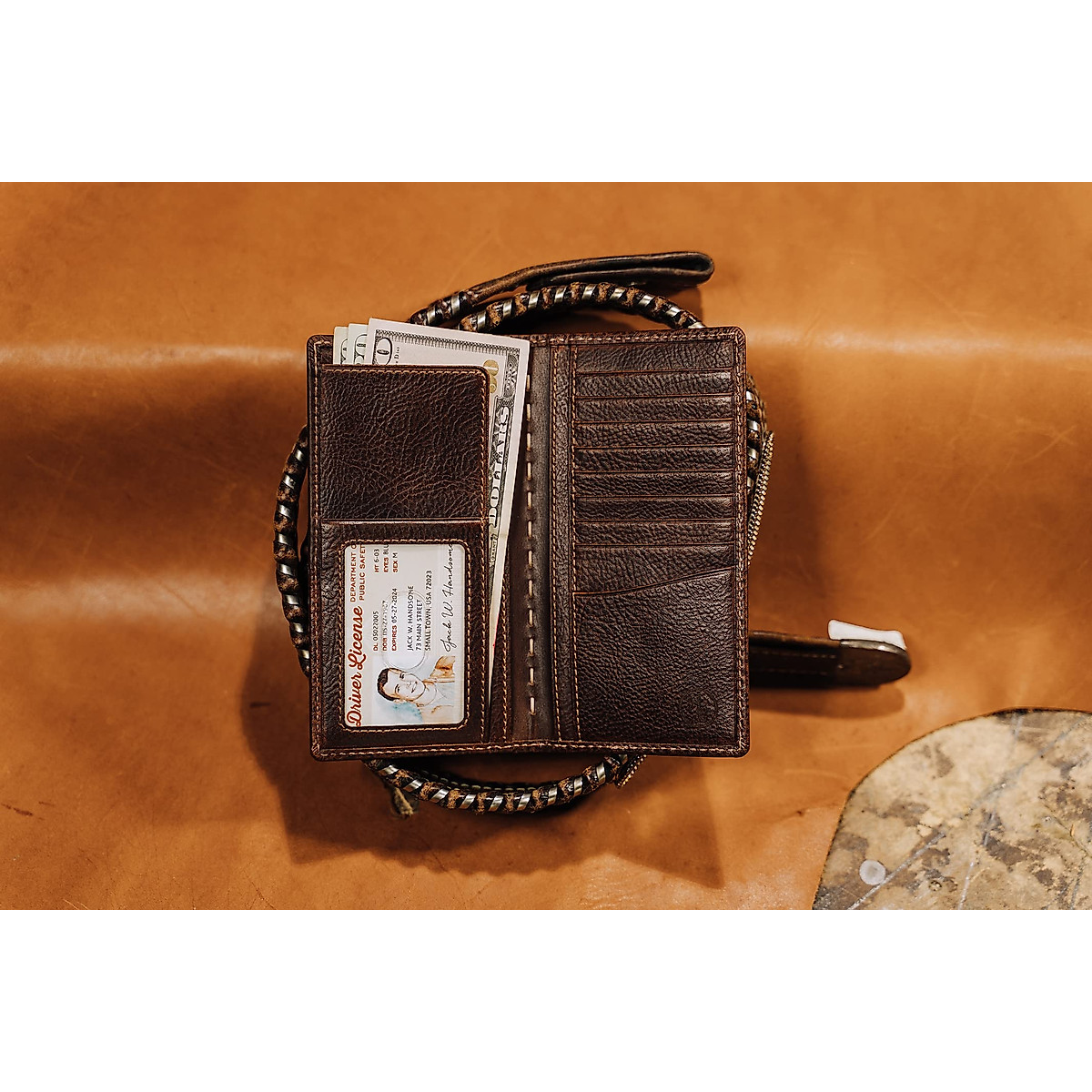 House of Jack Co. COLT Long Bifold Wallet | Rodeo Wallet | Full Grain Cowhide Leather | Long Bifold Men's Wallet | Western Wallet