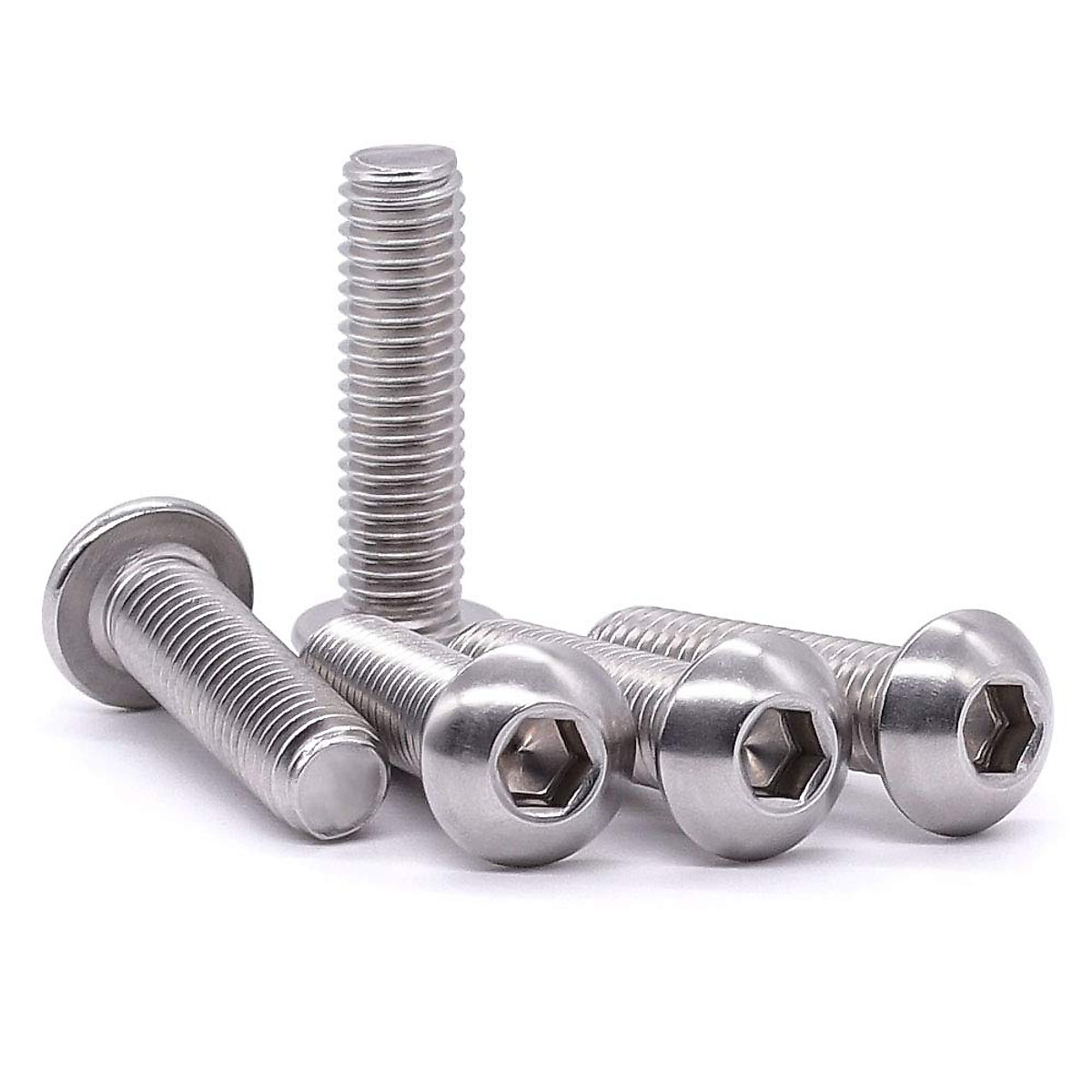 5/16-18 x 1" Button Head Socket Cap Bolts Screws, 304 Stainless Steel 18-8, Full Thread, Coarse Thread, Allen Hex Drive, 20 PCS