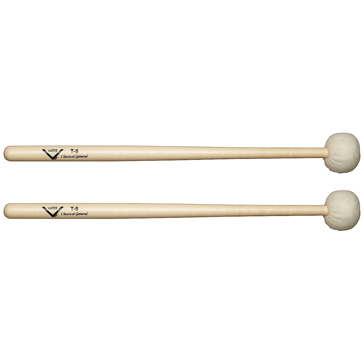 Vater T6 Timpani, Drumset & Cymbal Mallets, Pair